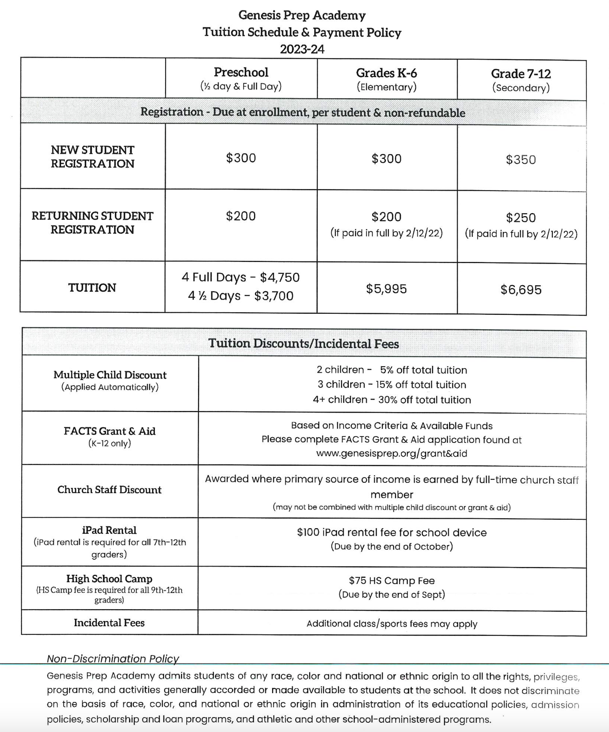 PreK-12 | Enrollment - Genesis Preparatory Academy